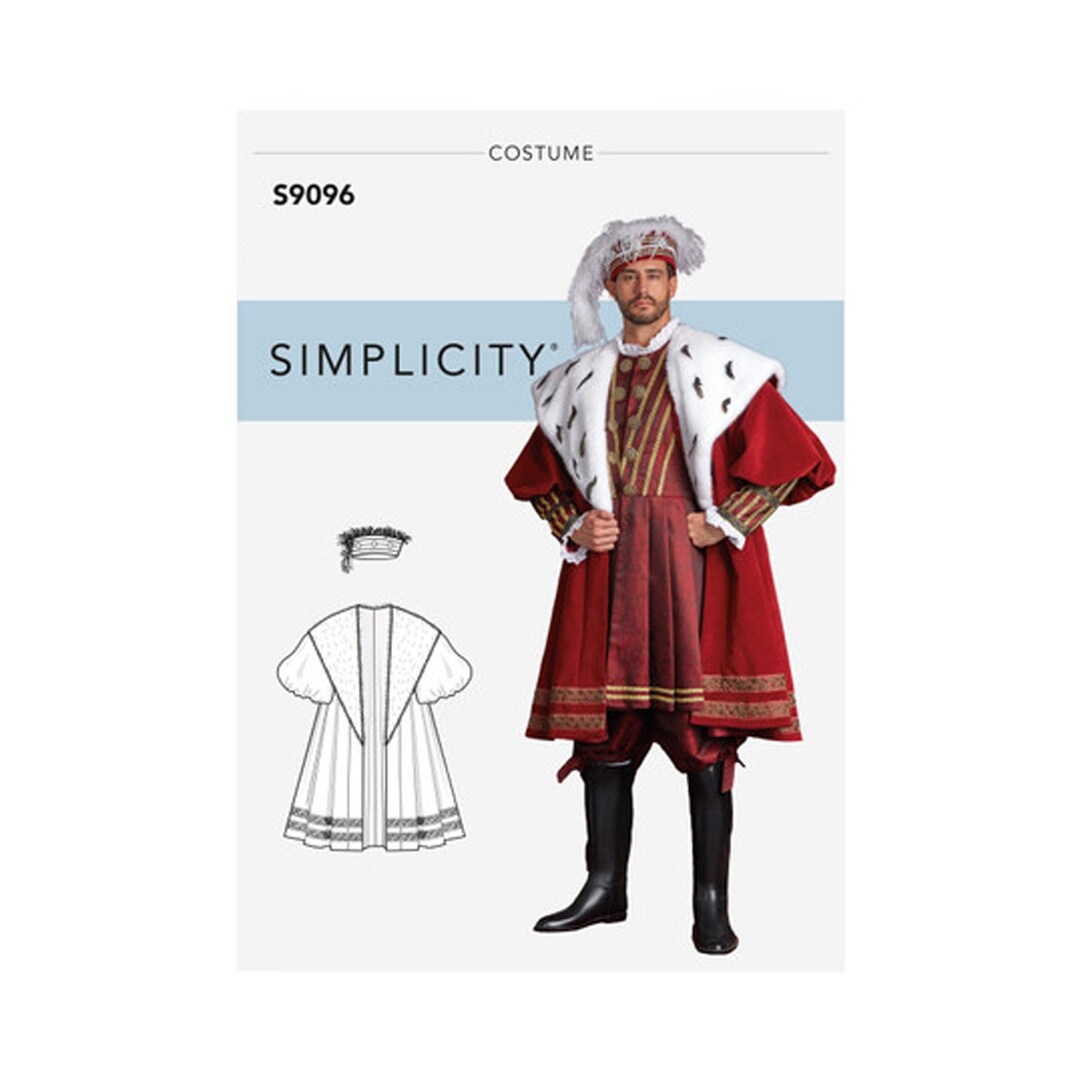 Costume Sewing Patterns for Mens Tudor King Coat and Hat OOP Simplicity ...