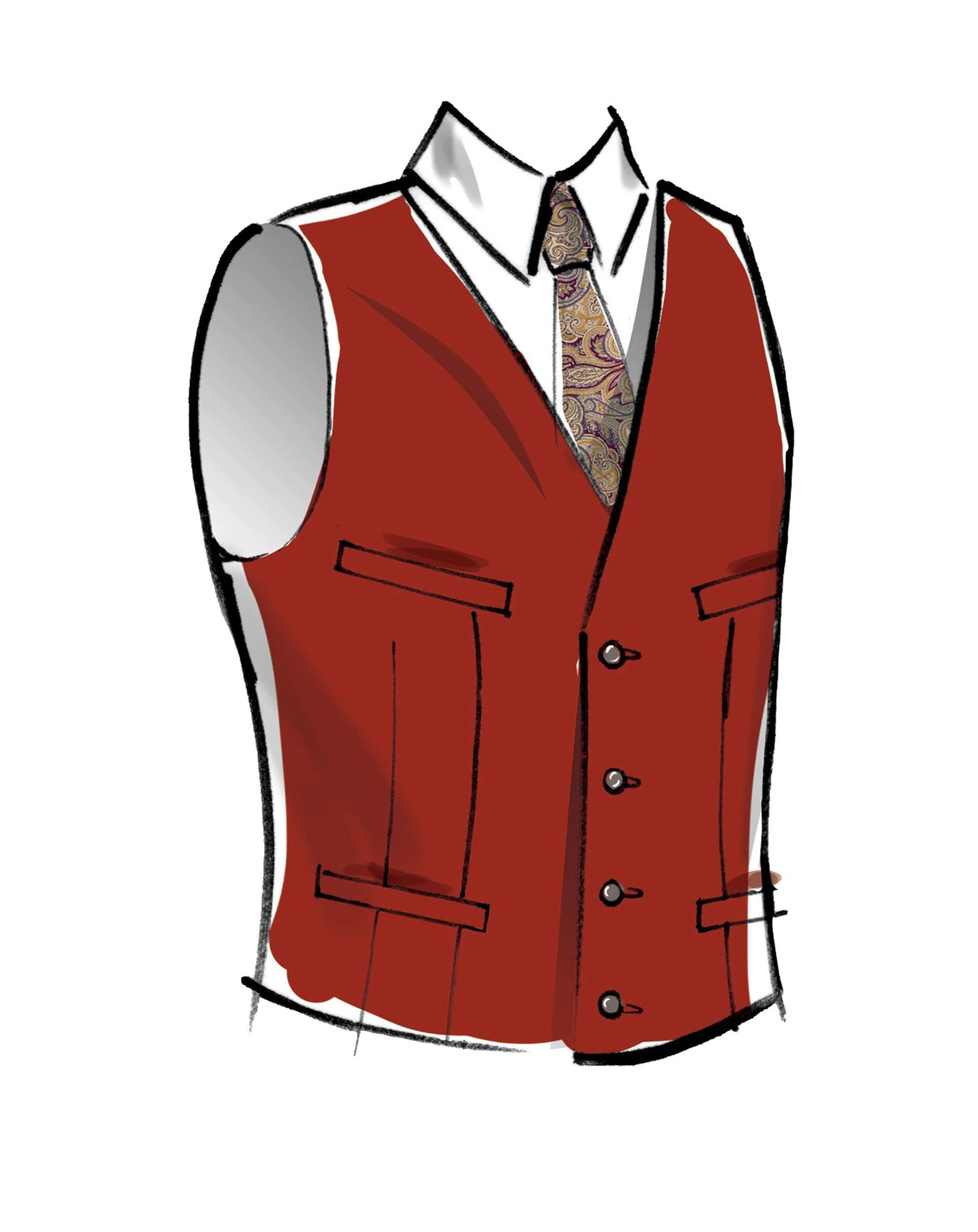 Sewing Pattern for Mens Vests - Size S M L XL 2X 3X (chest 34"-56") All ...