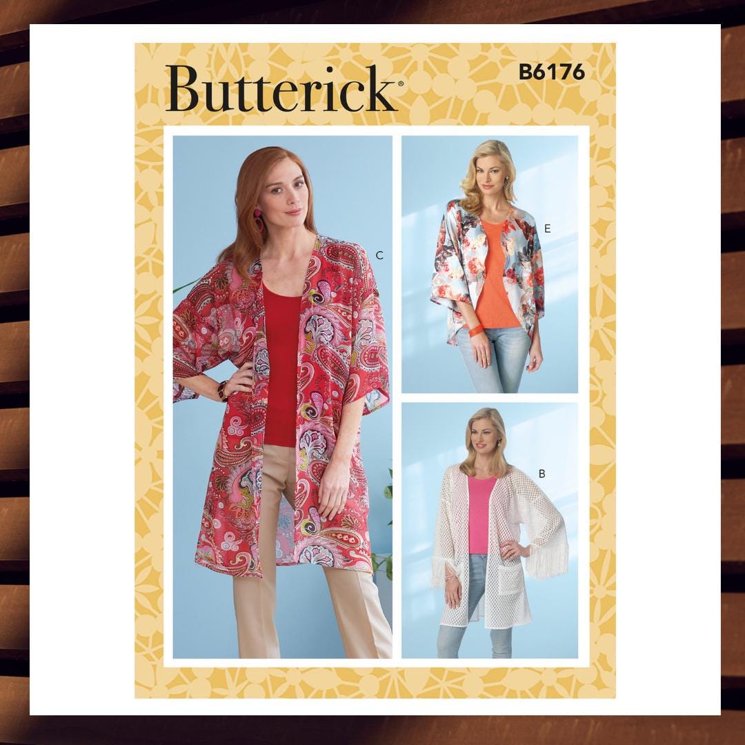 Butterick 6176 B6176 Very Easy Kimono Sewing Pattern for Women - Size ...