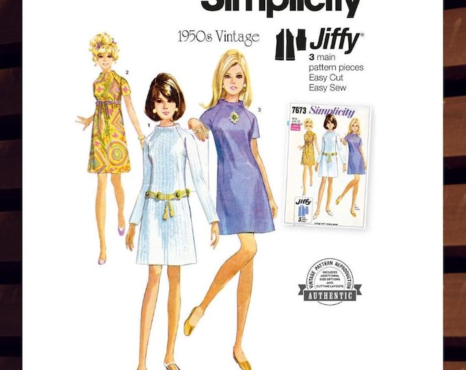 Vintage 1967 Simplicity 7072 Jiffy Dress Pattern - Size 16, Bust 36 ...