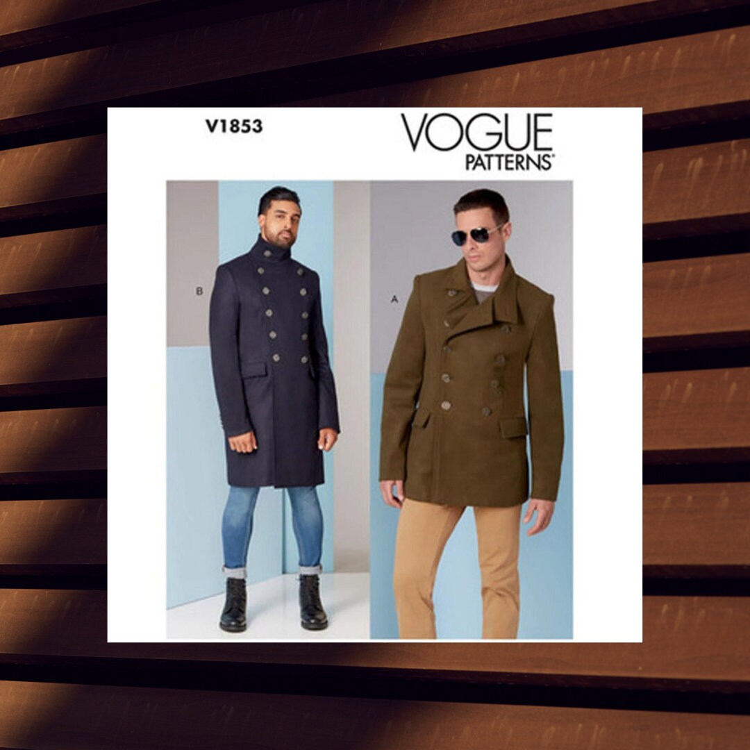 Vogue 1853 V1853 Sewing Pattern for Mens Coats Size 34 36 38 40 or 40 ...