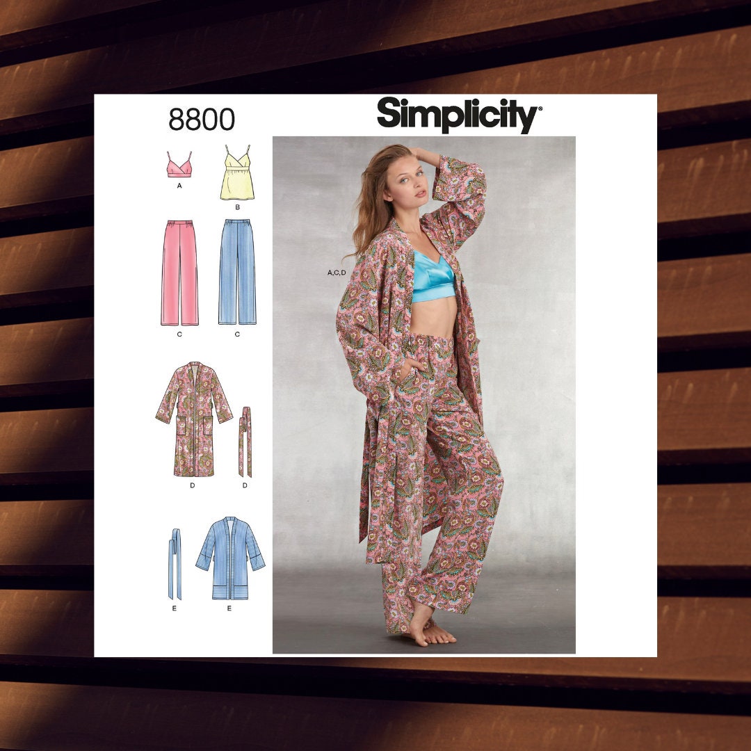 Simplicity 8800 S8800 Womens Robe and Pajamas Set Sewing Pattern Size ...