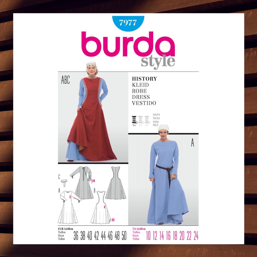 Sewing Pattern for Womens Medieval Costume - Size 10 12 14 16 18 20 22 ...