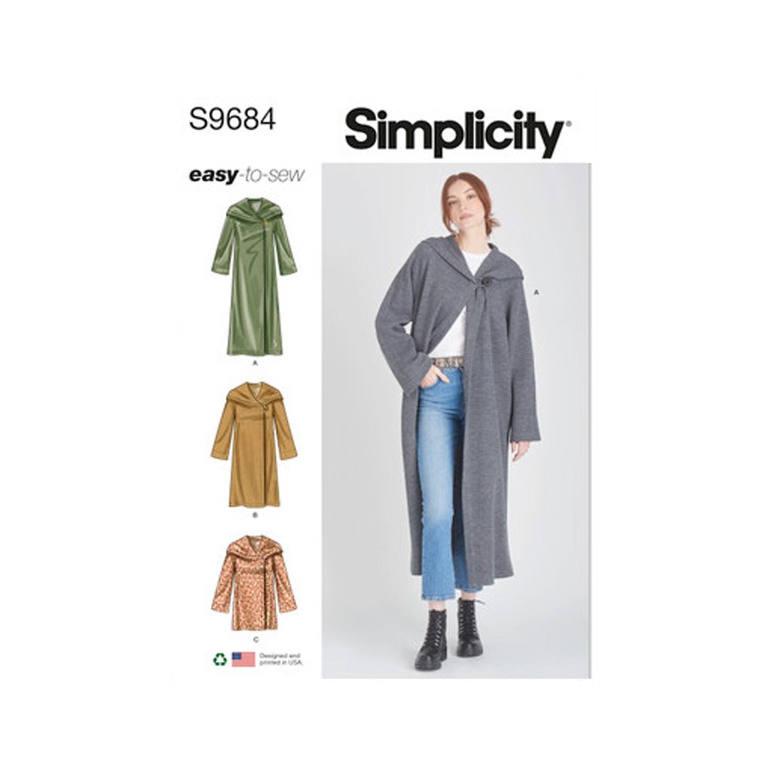 Simplicity 9684 Easy Sewing Pattern for Womens Coats Size 6 8 10 12 14 ...