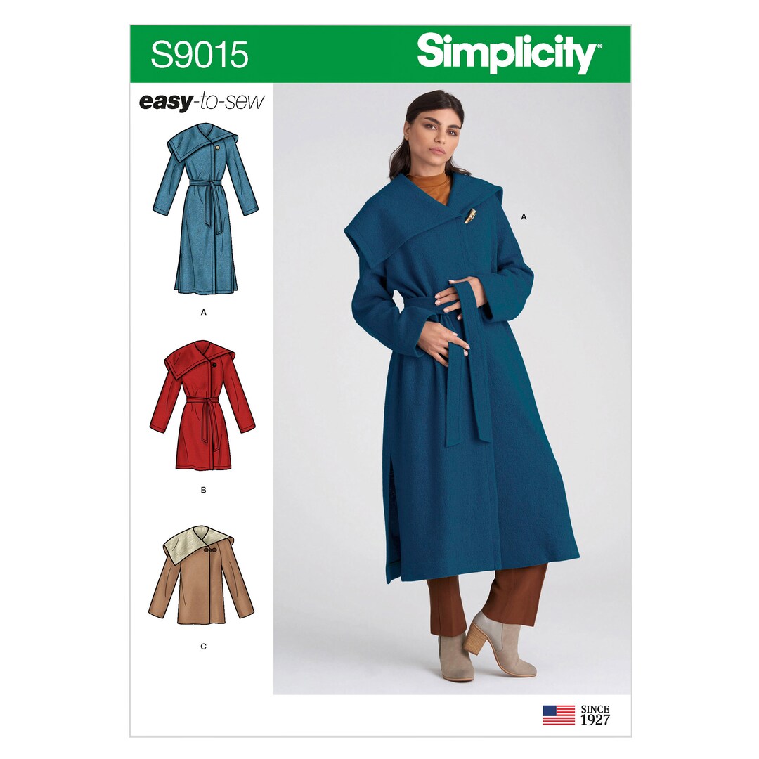 Simplicity 9015 OOP Sewing Pattern for Womens Wrap Coats With - Etsy