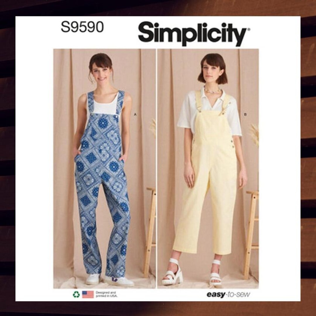 Sewing Pattern for Womens Bib Overalls - Size XS S M L XL (6-24) All ...