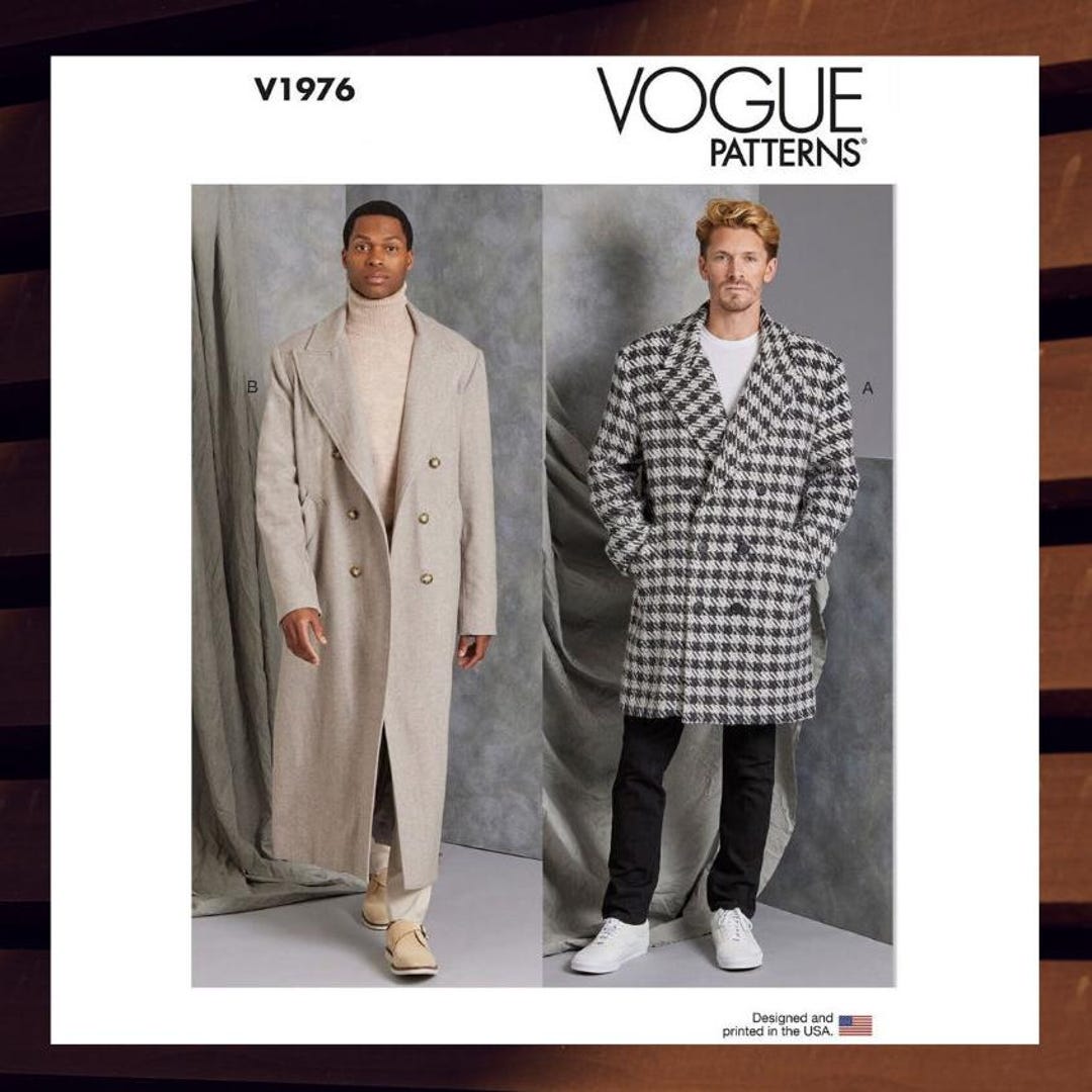 Sewing Pattern for Mens Coats - Size 34 36 38 42 or 44 46 48 50 52 ...