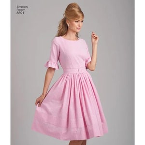 1960s Vintage Misses and Petites Dress Sewing Pattern Simplicity 8591 ...