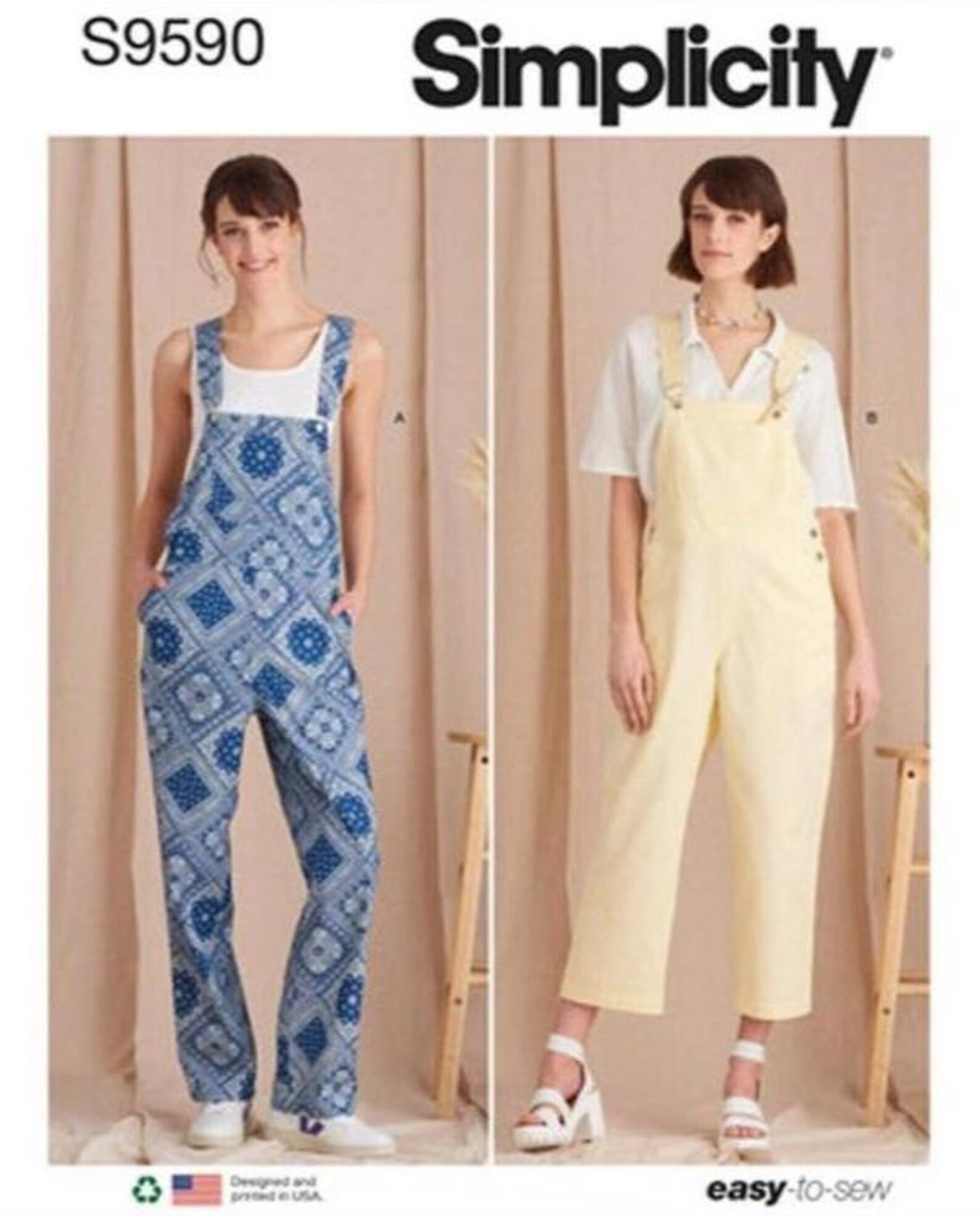 Sewing Pattern for Womens Bib Overalls - Size XS S M L XL (6-24) All ...