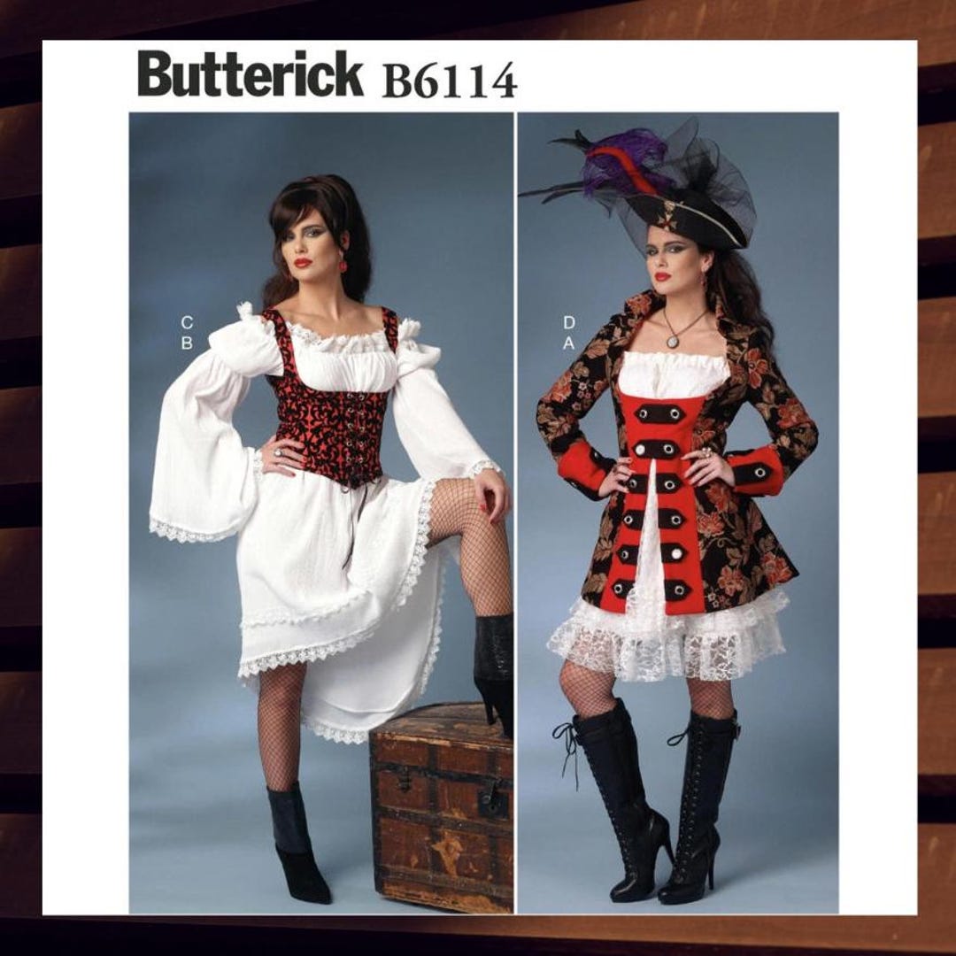 Sewing Pattern for Womens Pirate Wench Costume - Size 6 8 10 12 14 ...