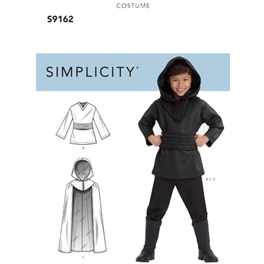 Simplicity 9162 / S9162 Sewing Pattern for Kids Ninja Costume Size 3 4 ...