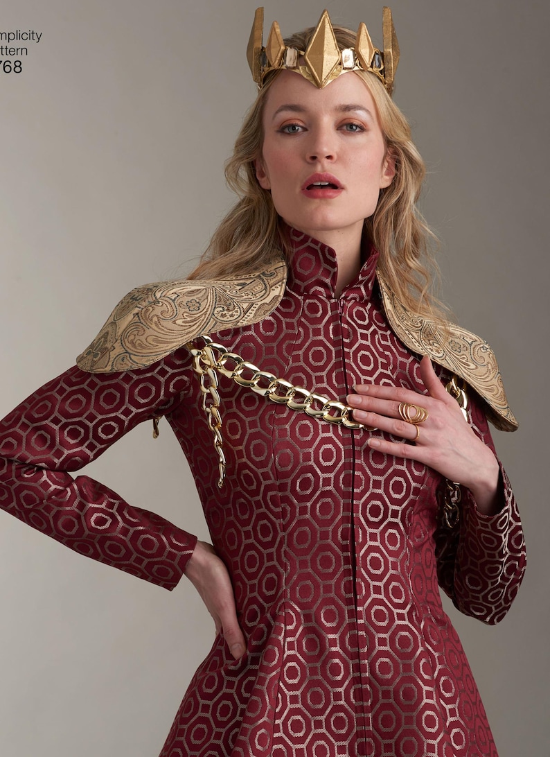 Sewing Pattern for Womens Medieval Dress, Cape & Shoulder Armor - Size ...