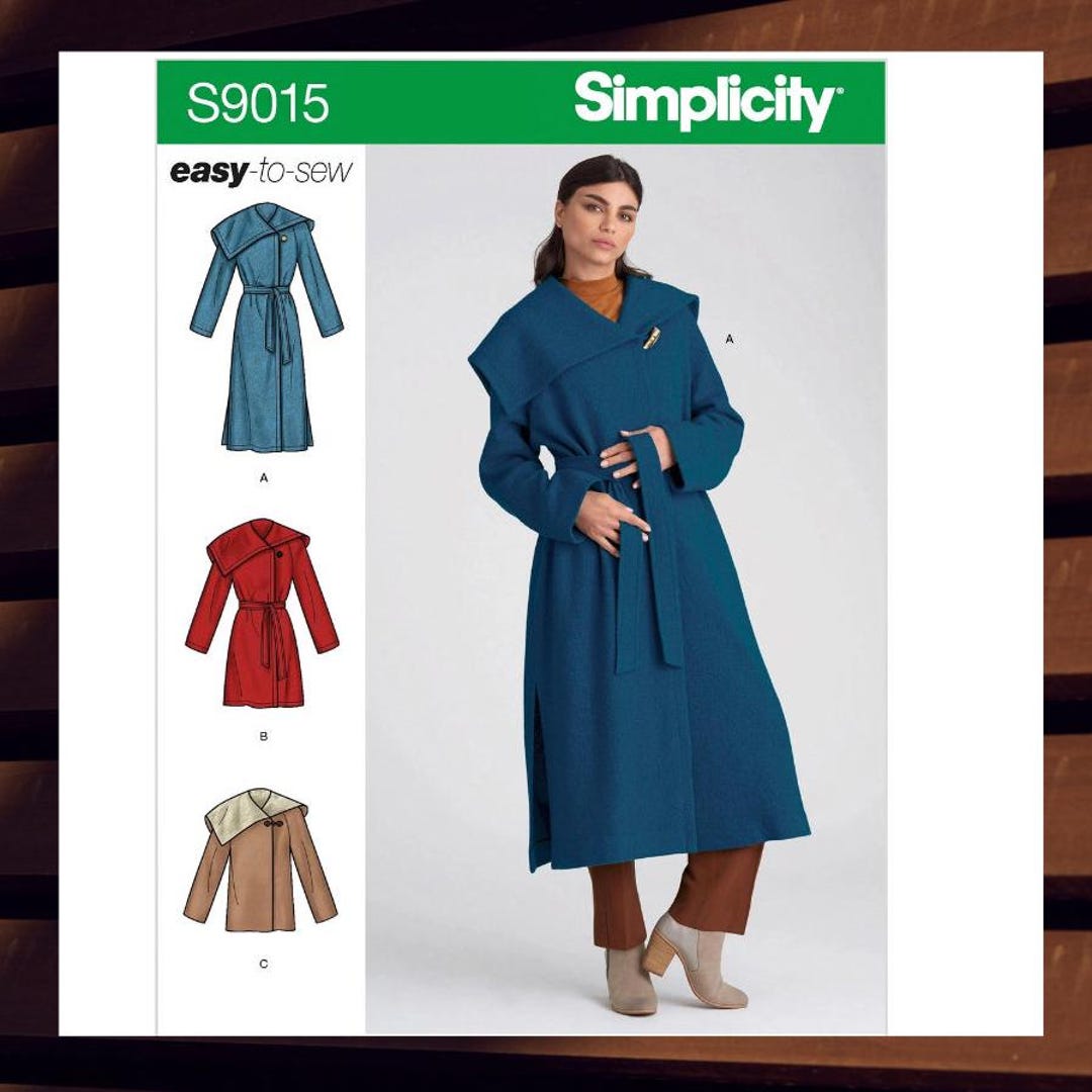 Easy Sewing Pattern for Womens Wrap Jacket or Coat With Oversized ...