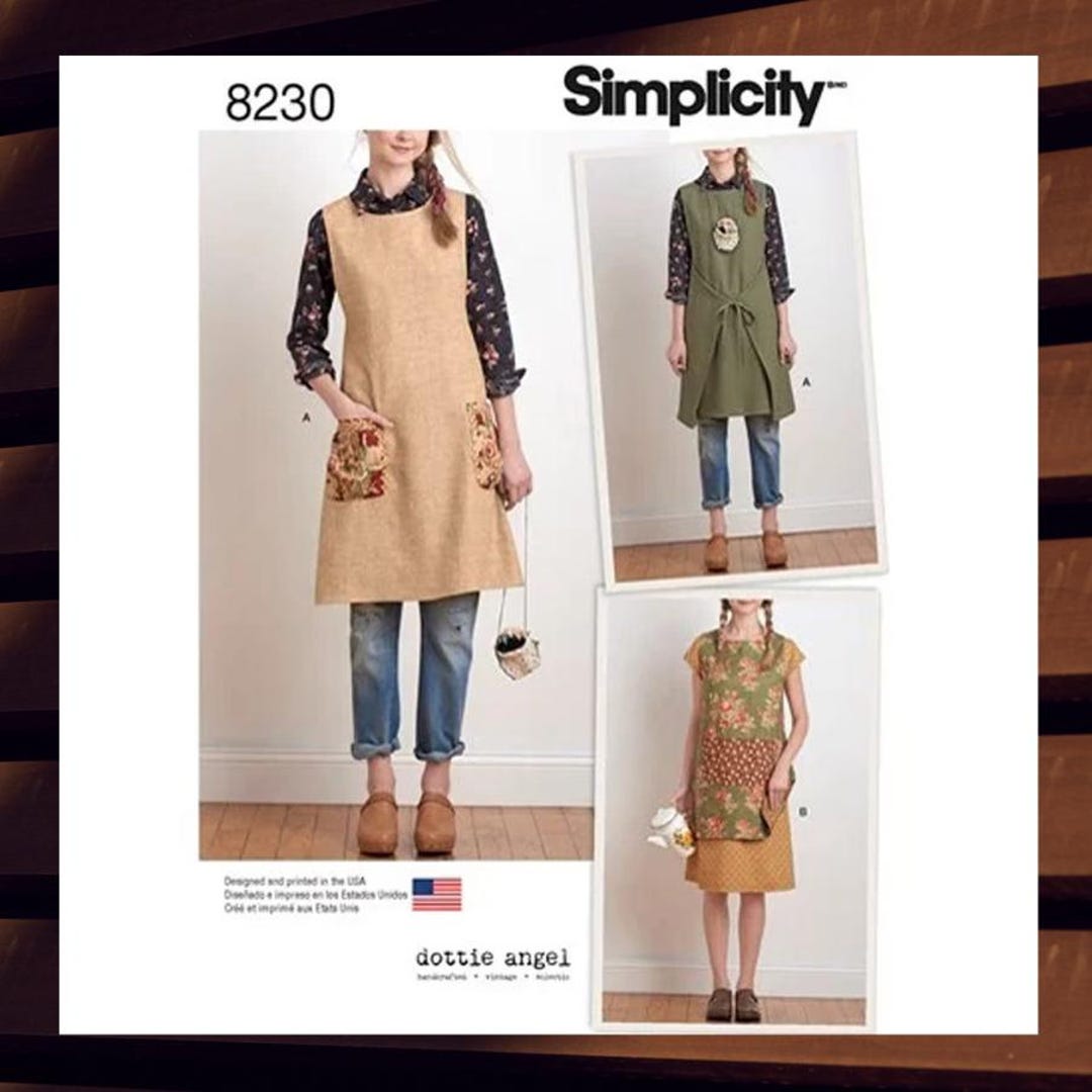 Sewing Pattern for Womens Aprons - Size XS S M L XL (6-24) Apron Dress ...