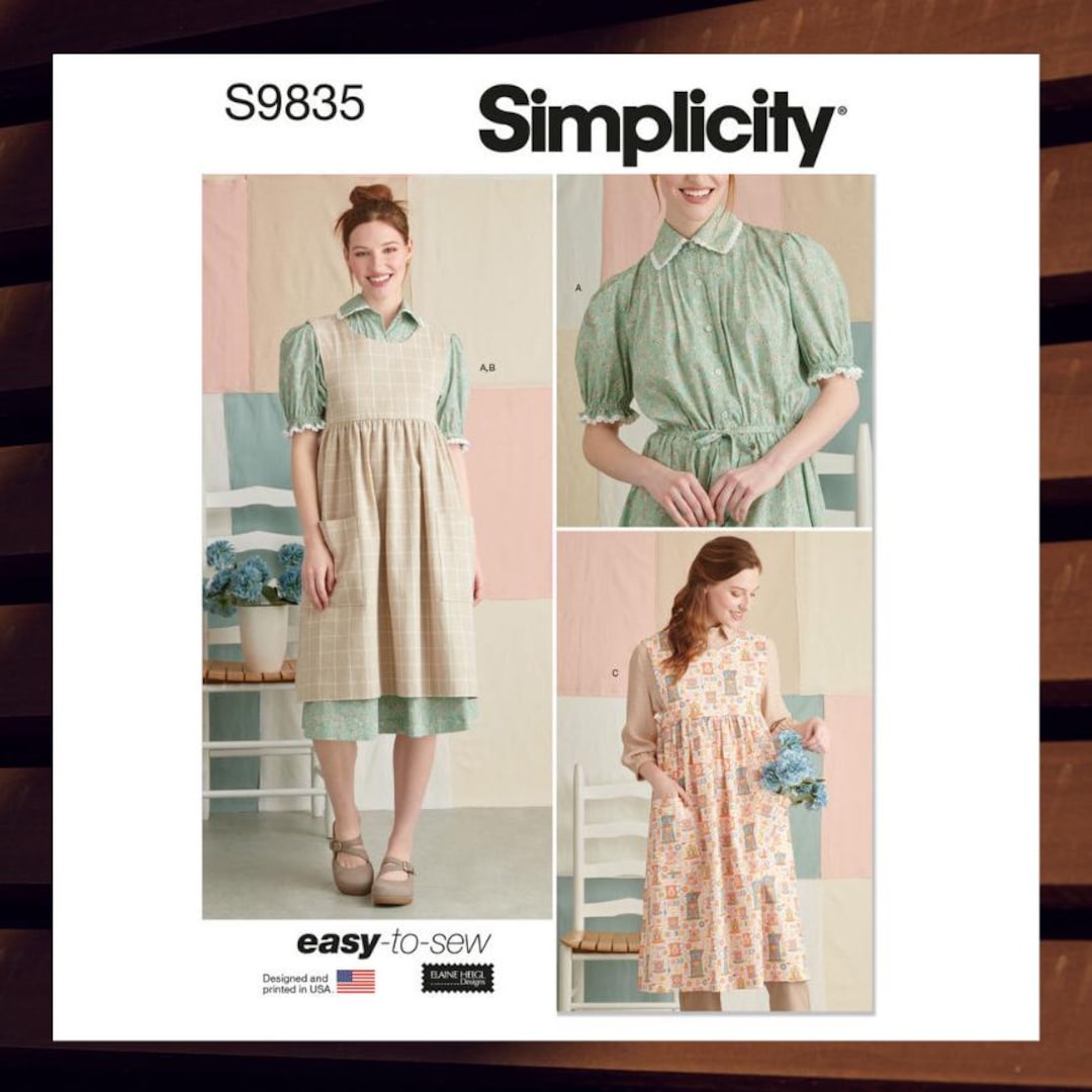 Simplicity 9835 S9835 Easy Sewing Pattern for Womens Dress and Pinafore ...