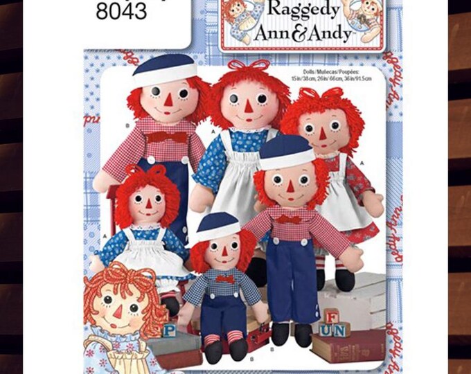 Simplicity 8043 S8043 Raggedy Ann and Andy Dolls Sewing Pattern - Size ...