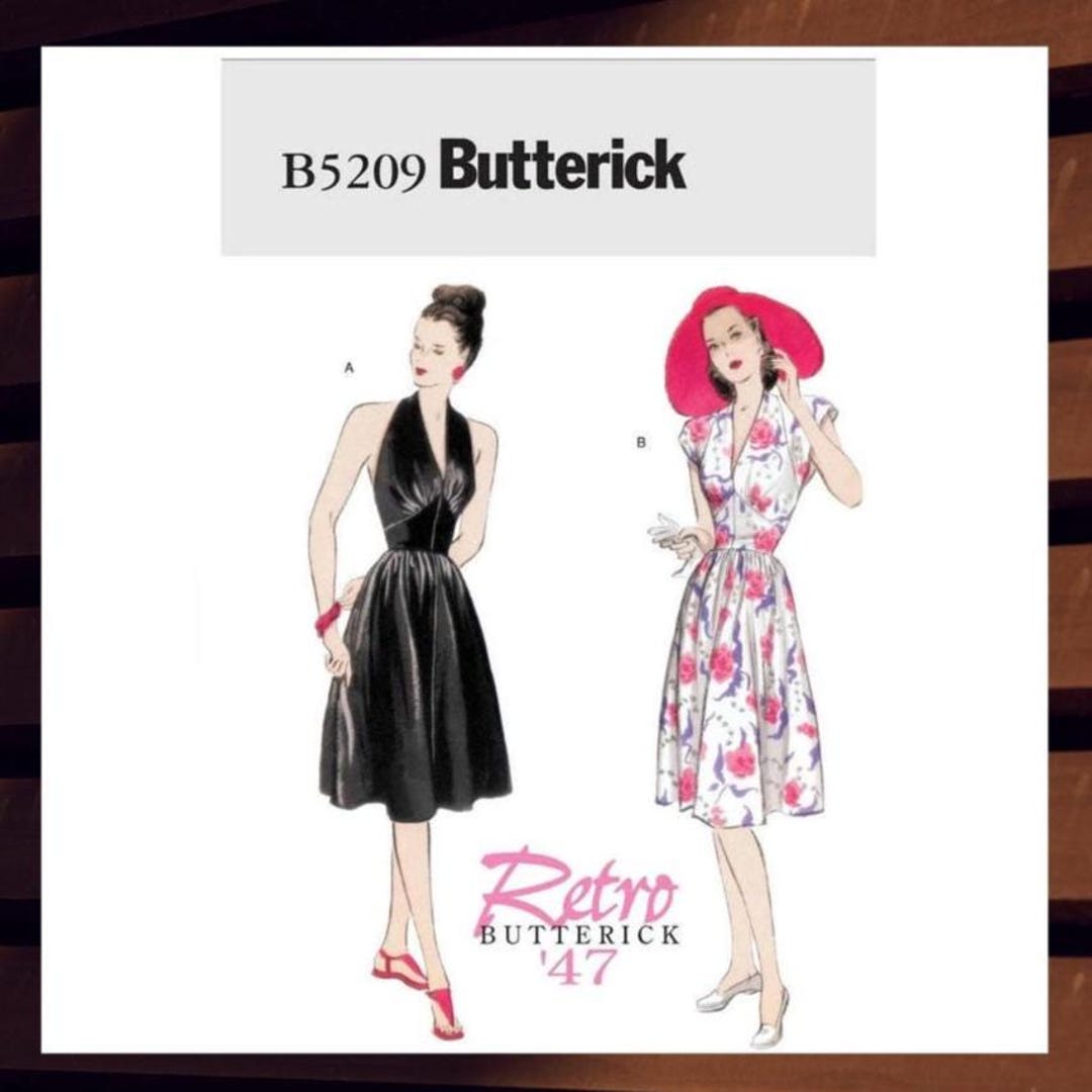 Butterick 5209 B5209 Retro 1947 Sewing Pattern for Womens Dress - Size ...