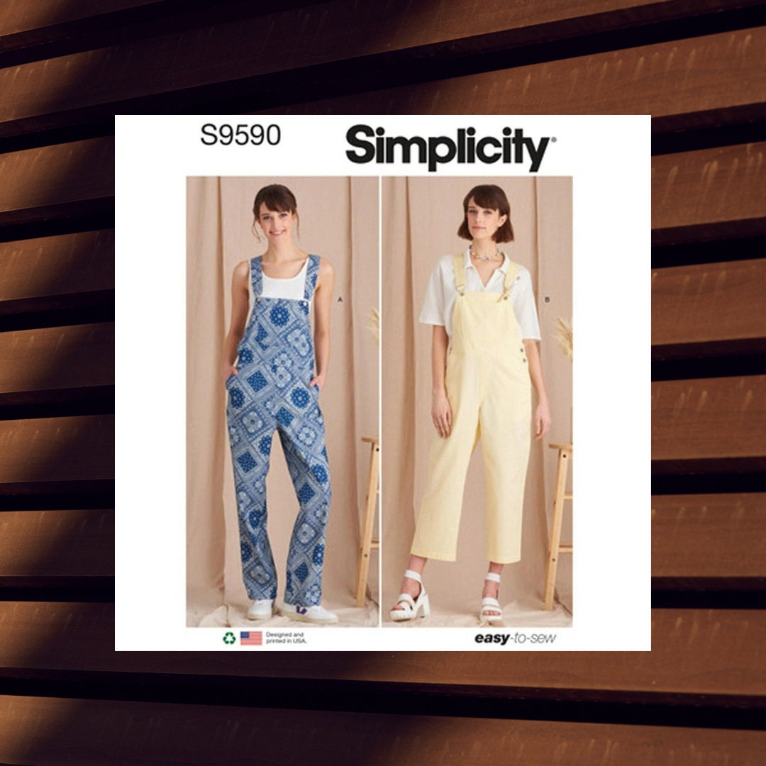 Simplicity 9590 S9590 Sewing Pattern for Womens Bib Overalls Size XS S ...