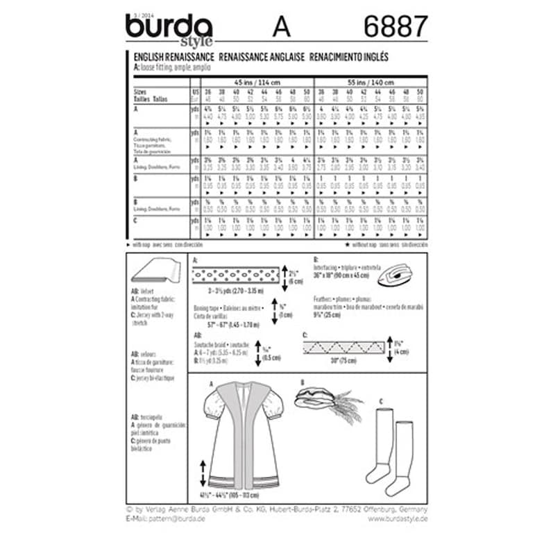 Sewing Pattern for Mens Renaissance Costume - Size 36 38 40 42 44 46 48 ...