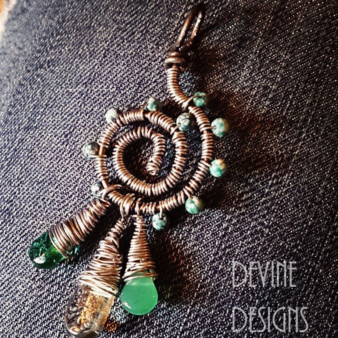 Steel Wire Wrapped Spiral Pendant - Etsy