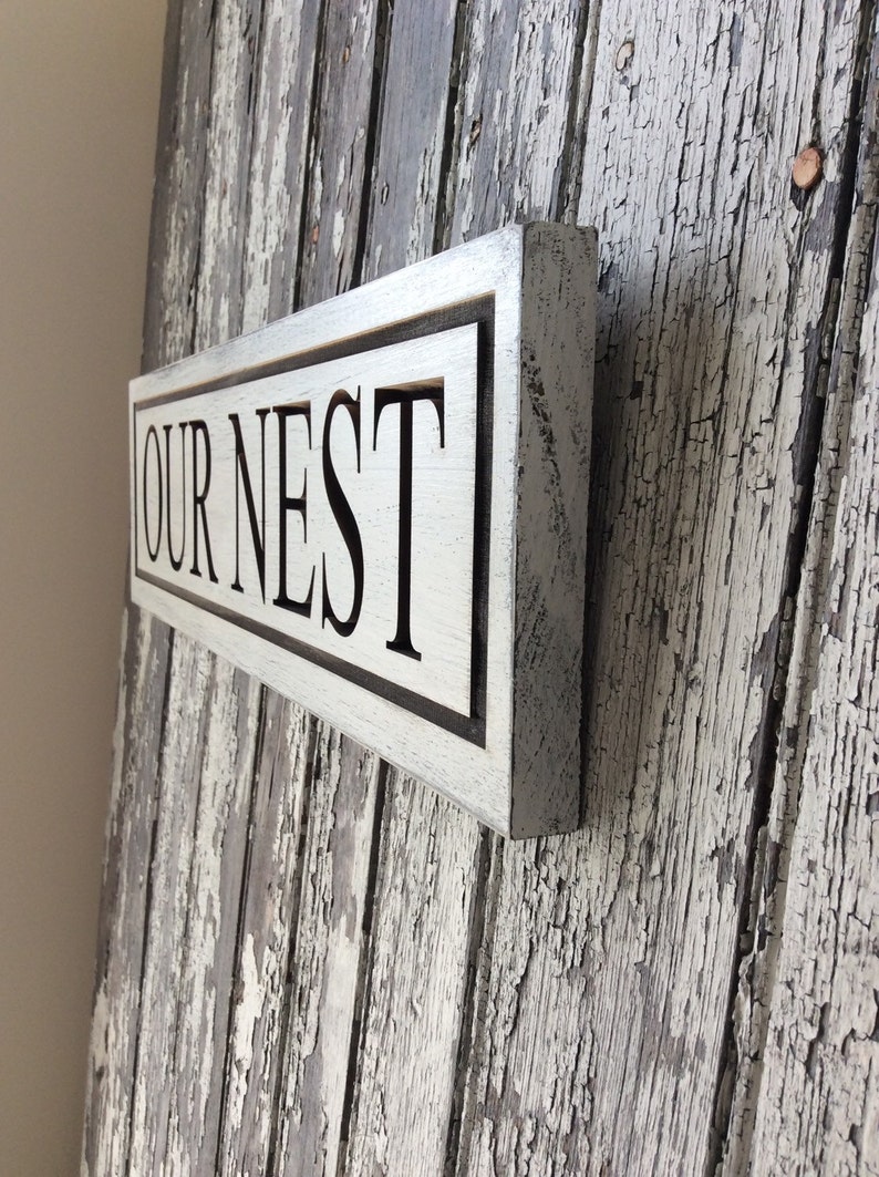 Our Nest Sign Painted Sign Wood Sign Distressed Sign - Etsy