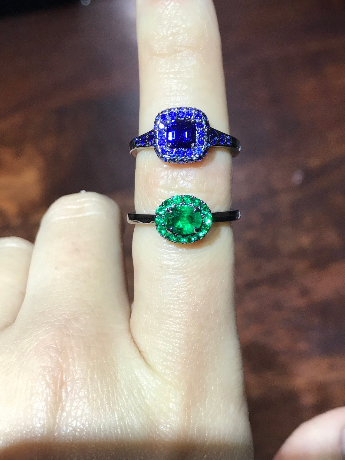 Blue Sapphire Ring Engagement Ring White Gold Sapphire Ring - Etsy