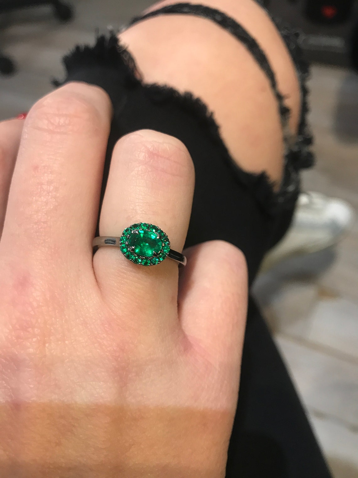 Oval Emerald Engagement Ring for Women Real Emerald Ring - Etsy