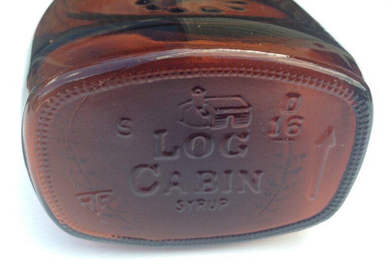 LOG CABIN BOTTLE is a Vintage 8 1/4 Tall Embossed Dark | Etsy