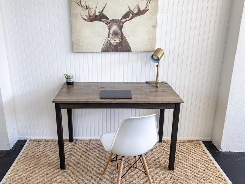 Gray Maple Desk: "the Wren" Minimalist Home Office Desk - Etsy