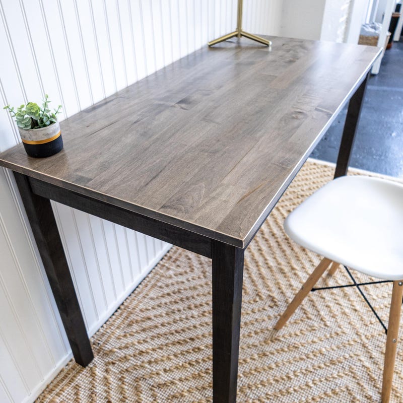 Dark Solid Wood Desk - Etsy