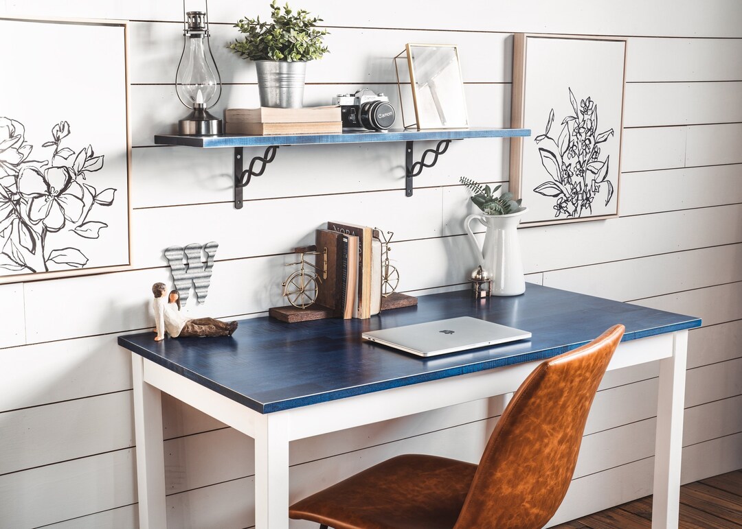 Maple Hardwood Desk: "the Wren" Colorful Writing Table, Minimalist ...