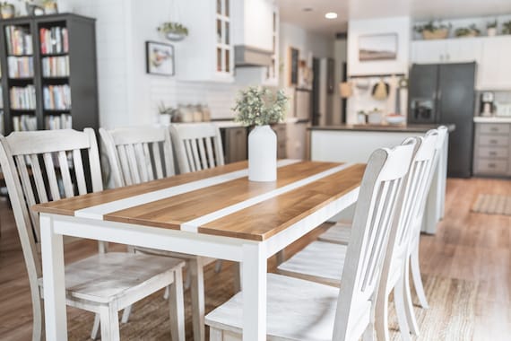 Wood Dining Table the Hannah Farmhouse Kitchen Table Sustainably Sourced North American Hardwood Etsy UK