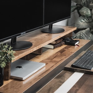 Solid Wood Monitor Stand: Custom Color Desk Riser - Etsy