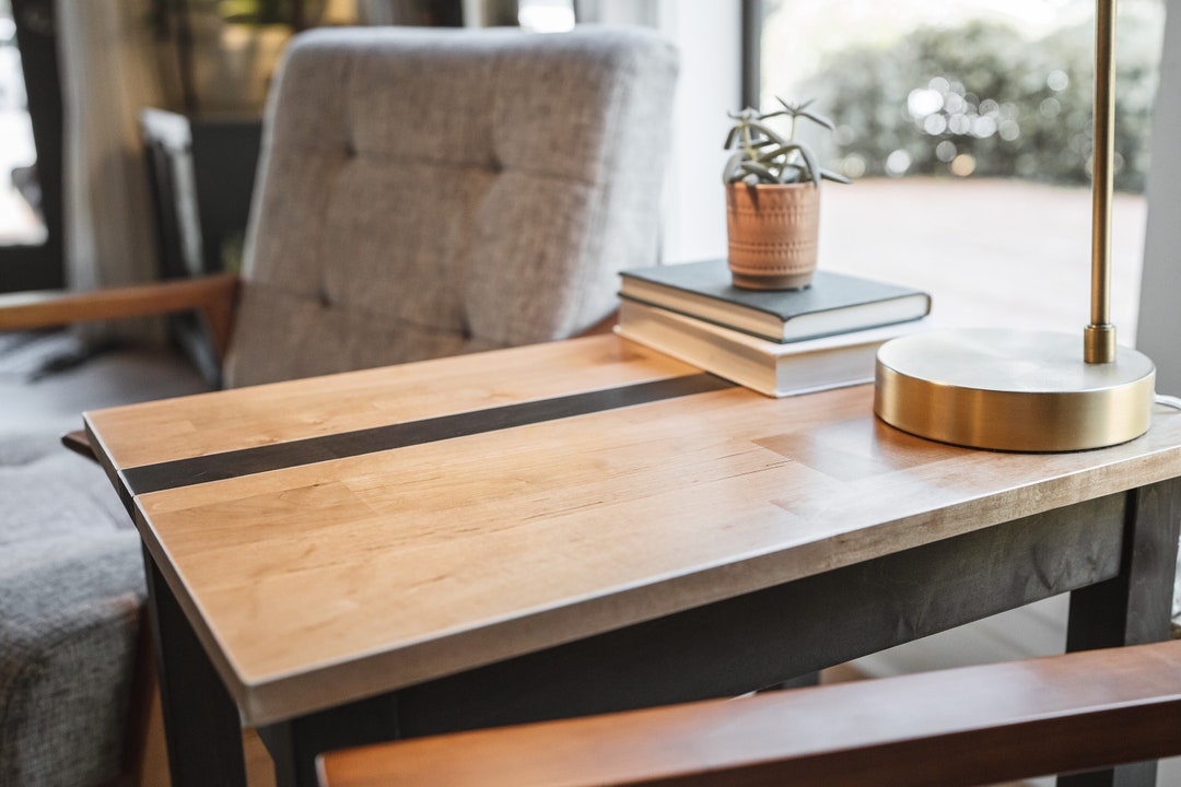 Handmade Solid Maple Wood Side Table: "the Tristan" Modern Farmhouse ...