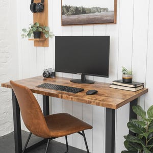 Solid Wood Desk | "the Wren" Thick Edition, Minimalist Computer Desk ...