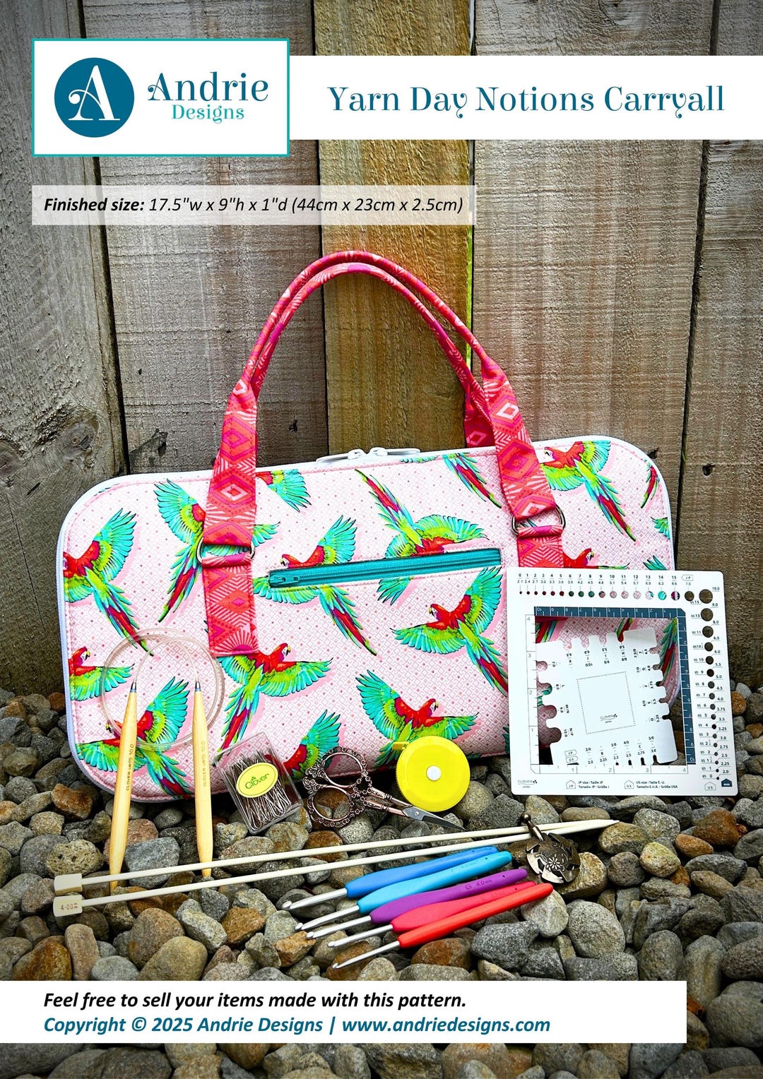 Yarn Day Notions Carryall Pattern: Organiser Bag With Multiple Pockets ...