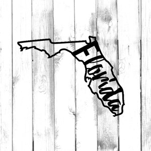 Florida Typography Florida State Outline Di Cut Decal Home/laptop ...