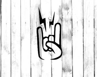 Rock Hand Symbol | Etsy