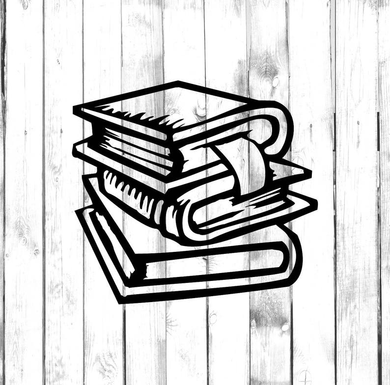 Stack of Three Books Di Cut Decal - Etsy