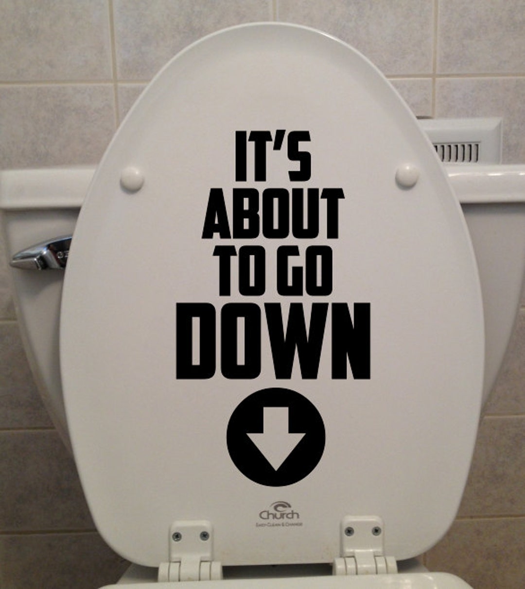 It's About to Go Down - Toilet Seat Sticker - Bathroom/home Decor Decal ...