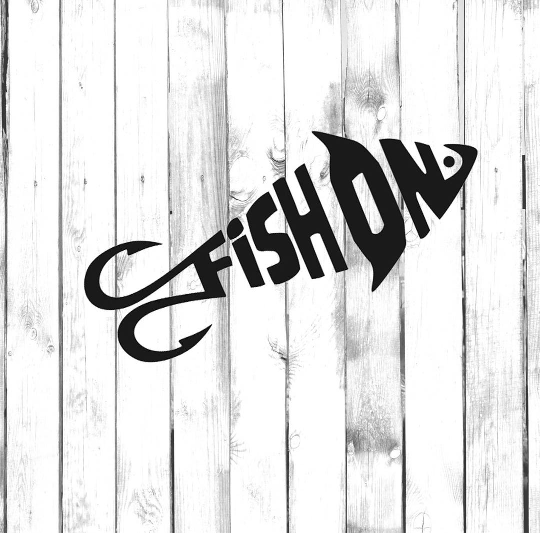 Fish on Decal - Bait Hooks Crossed Di Cut Decal - Home/laptop/computer ...