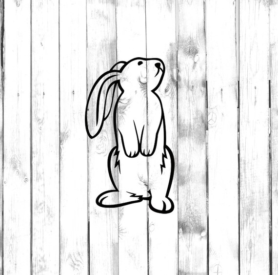 Cute Bunny Rabbit With Droopy Ears di-cut Decal | Etsy