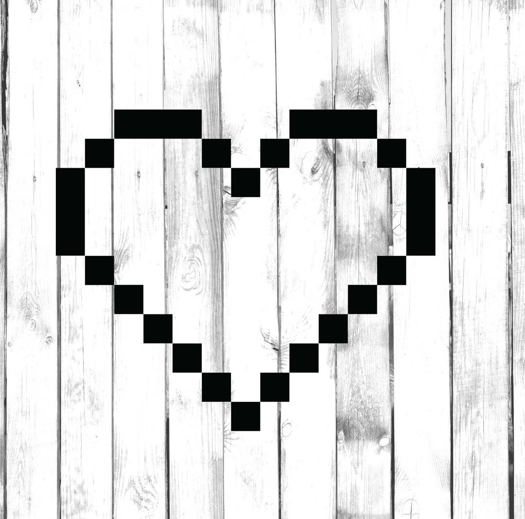 8 Bit Heart Decal - Di Cut Decal - Home/laptop/computer/truck/car ...