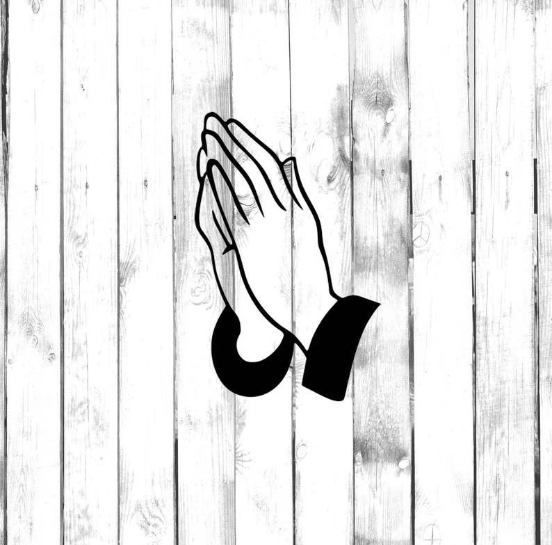 Praying Hands Di Cut Decal - Etsy