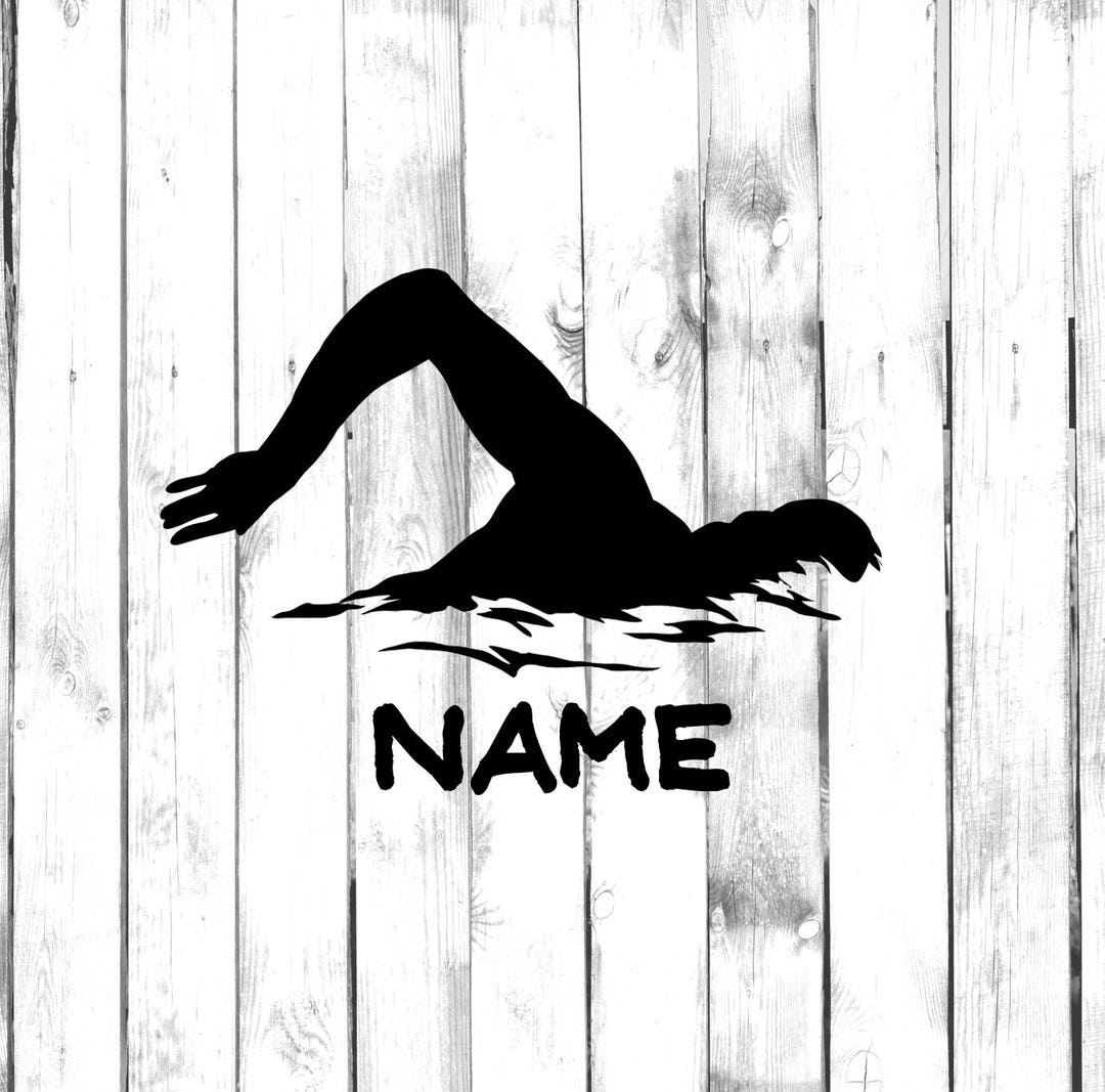 Swimmer Decal - Custom Name - Di Cut Decal - Car/truck/home/laptop ...