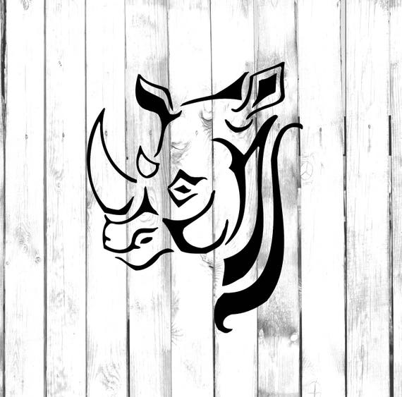 Rhino Head Decal Di Cut Decal | Etsy