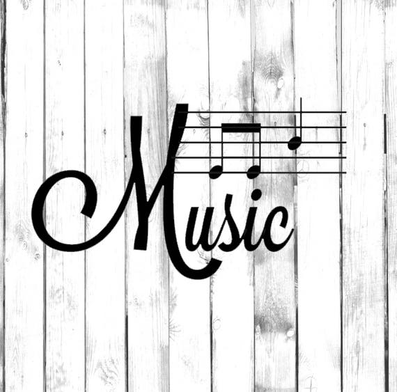 Cursive Music Text With Musical Notes | Etsy