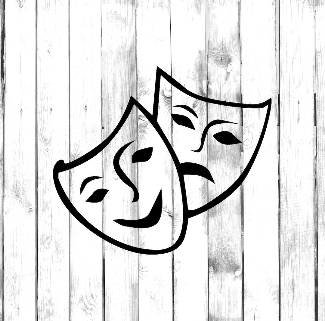 Drama Mask Decal - Happy and Sad Theater Masks - Di Cut Decal - Home ...