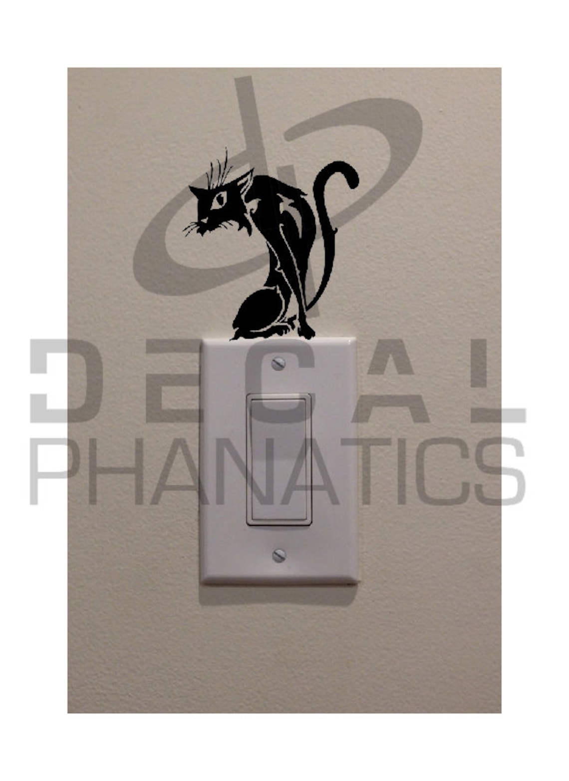 Black Cat Decal - Wirey Cat Winking on Light Switch (4" H) - Bedroom ...