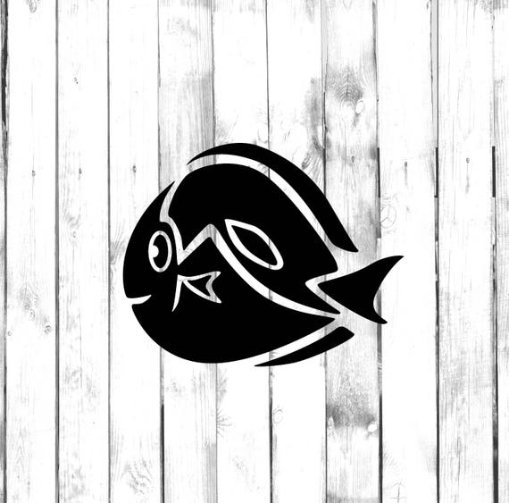 Blue Tang Fish Cartoon Di Cut Decal | Etsy